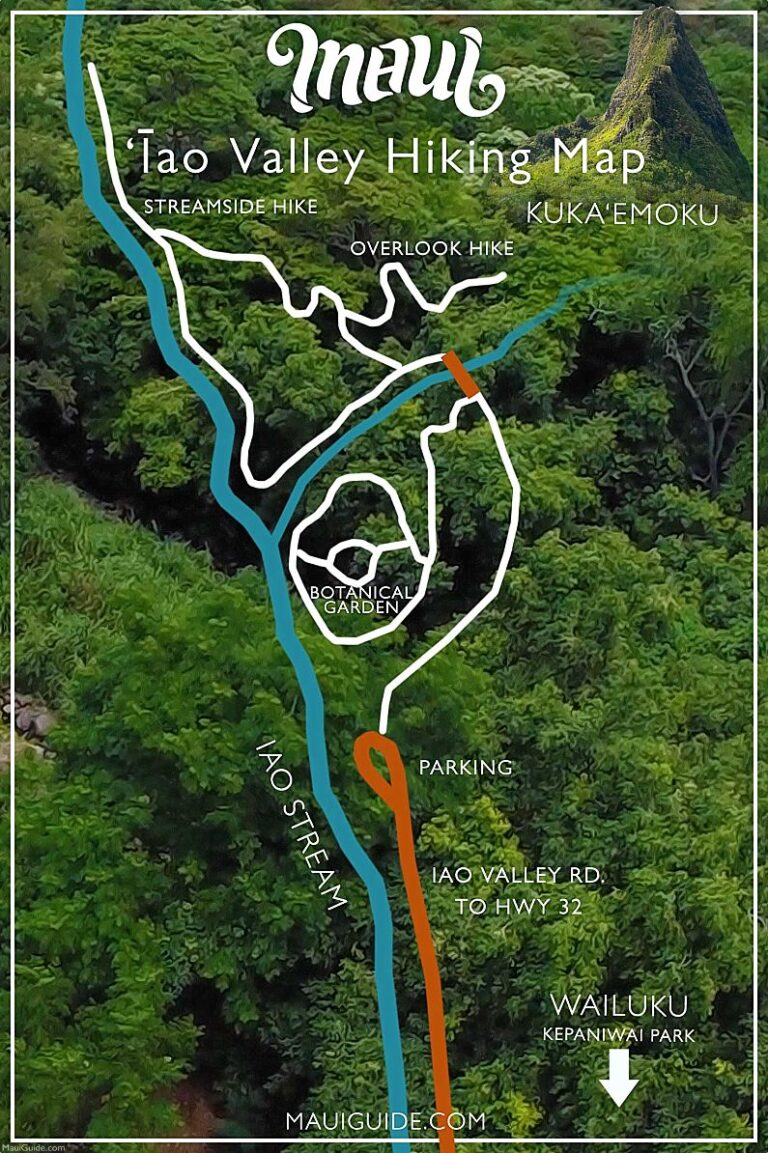 Iao Valley Information & Hiking Map - Maui Information Guide